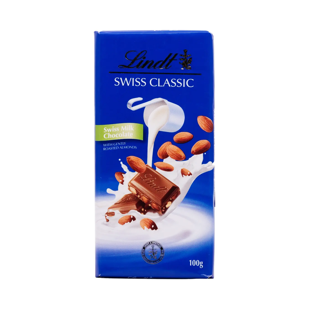 Lindt Swiss Classic Swiss Milk Chocolate With Gently Roasted Almonds ...