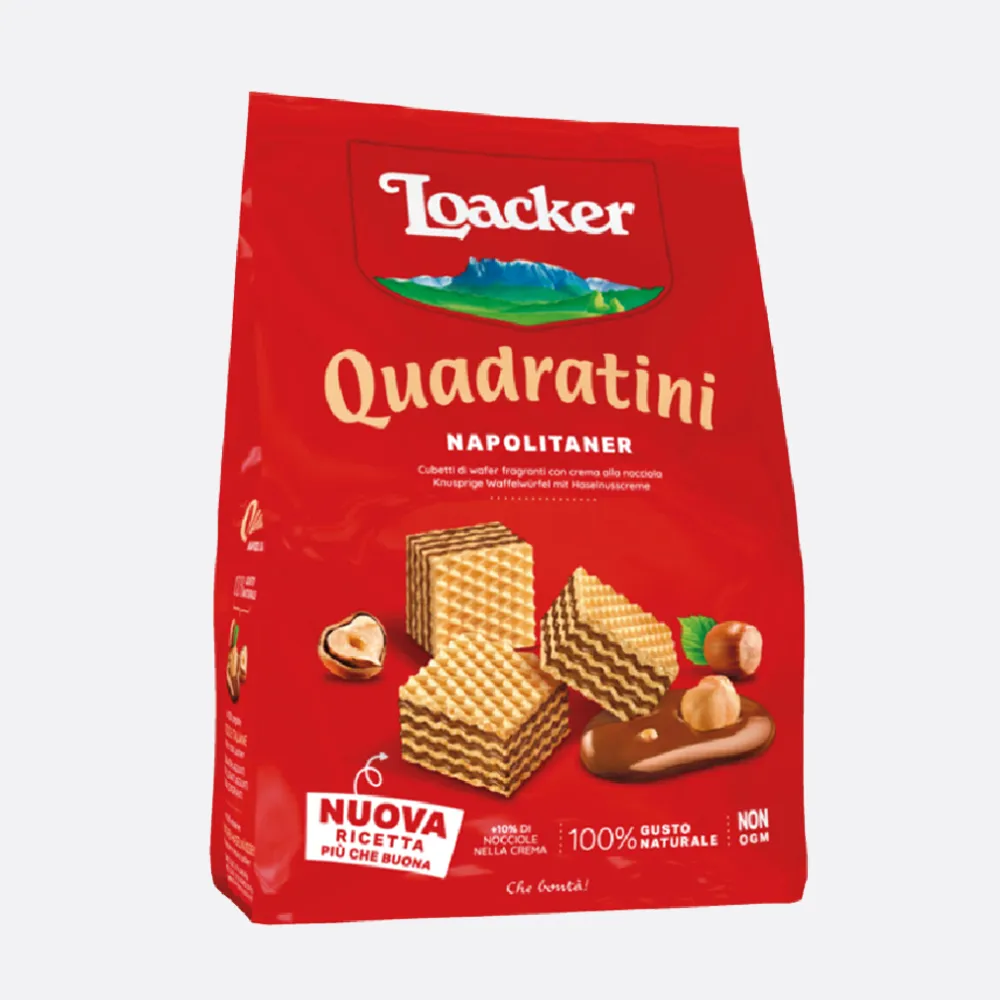Loacker Quadratini Napolitaner Crispy Wafer Cubes With Hazelnut Cream ...
